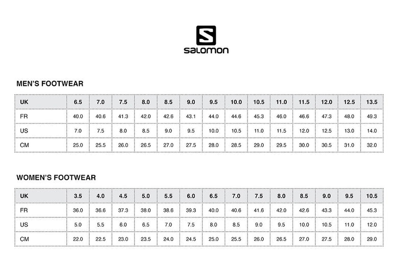 SIZE CHART – RUNNERS SPORTS